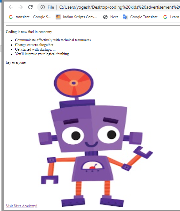 Complete HTML coding tutorial for kids to learn with quiz