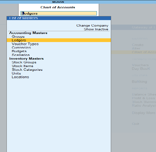 How To Create Multiple Ledger In Tally Prime